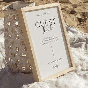 Modern Wedding Guest Book Sign Template, Please Sign Our Guestbook ...
