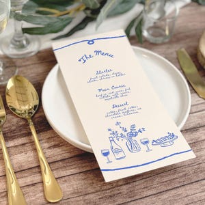 Vintage Wedding Menu Cards Template, Hand Drawn Wedding Menu Cards ...