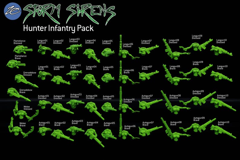 Storm Sirens Hunter Infantry Pack – Sci-fi Female Soldiers | Imperial ...