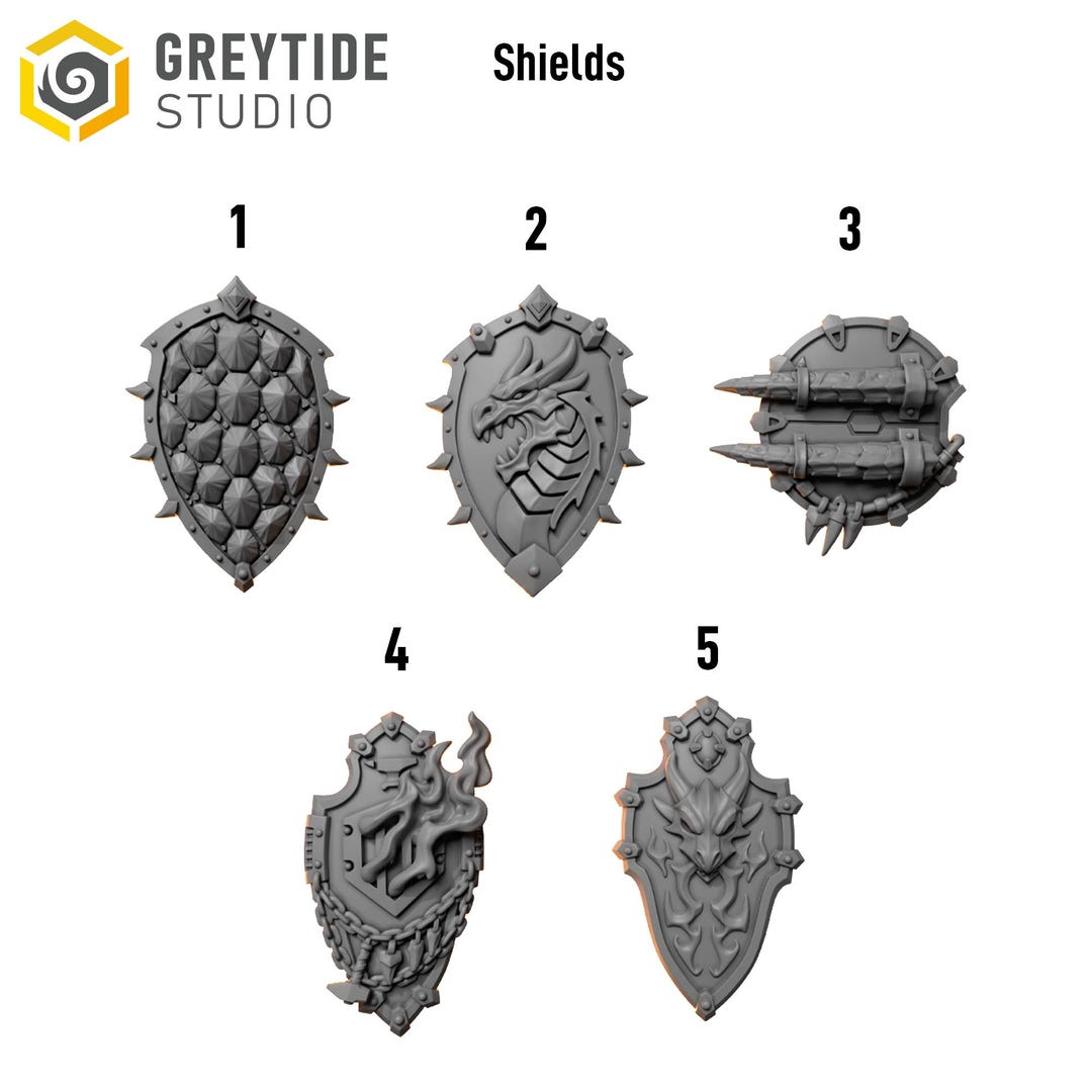 Anvil Wardens Shields X10 | Salamander Proxy | 32mm Grimdark Conversion ...