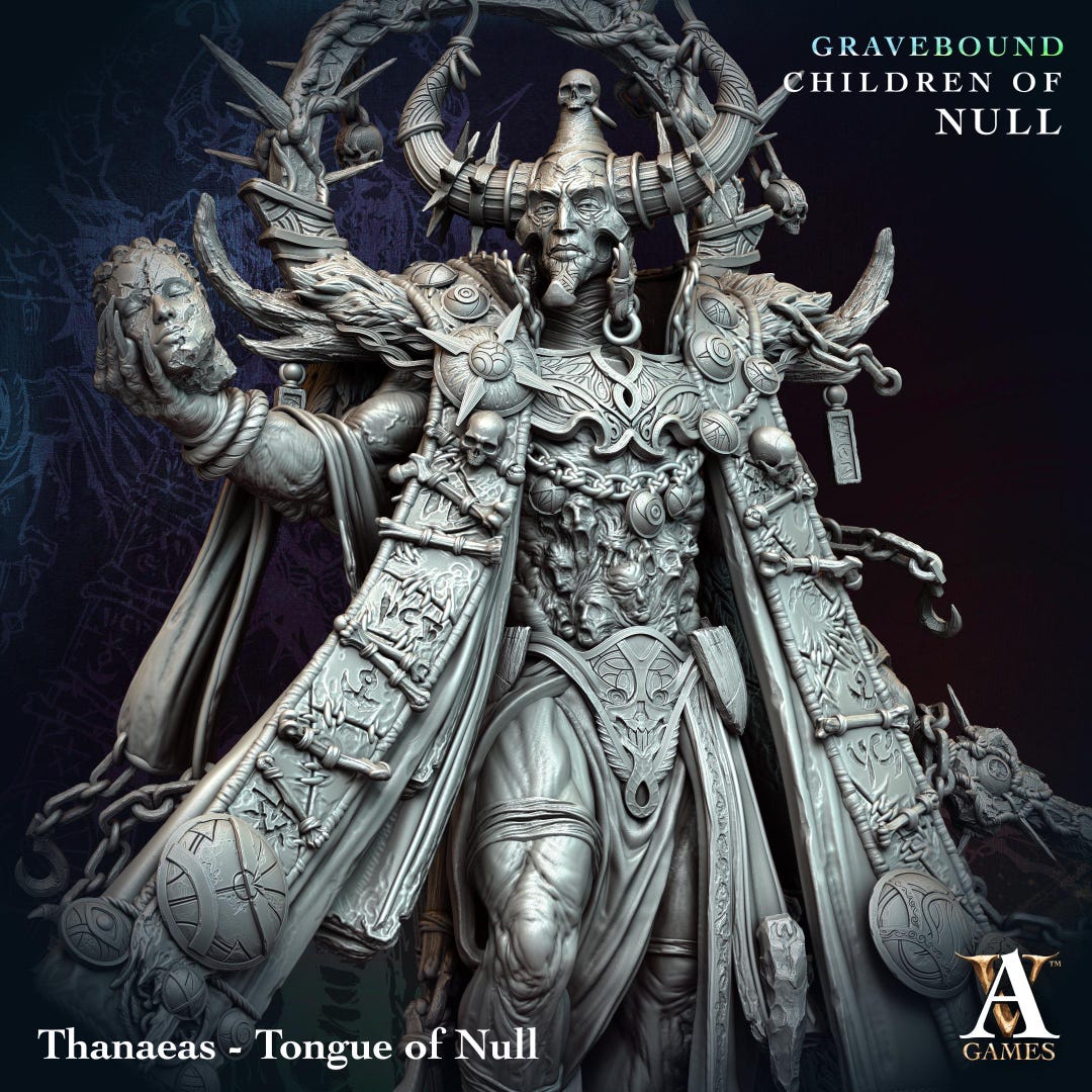 Thanaeas - Tongue of Null 3D Printed Miniature - Dark Fantasy Villain ...