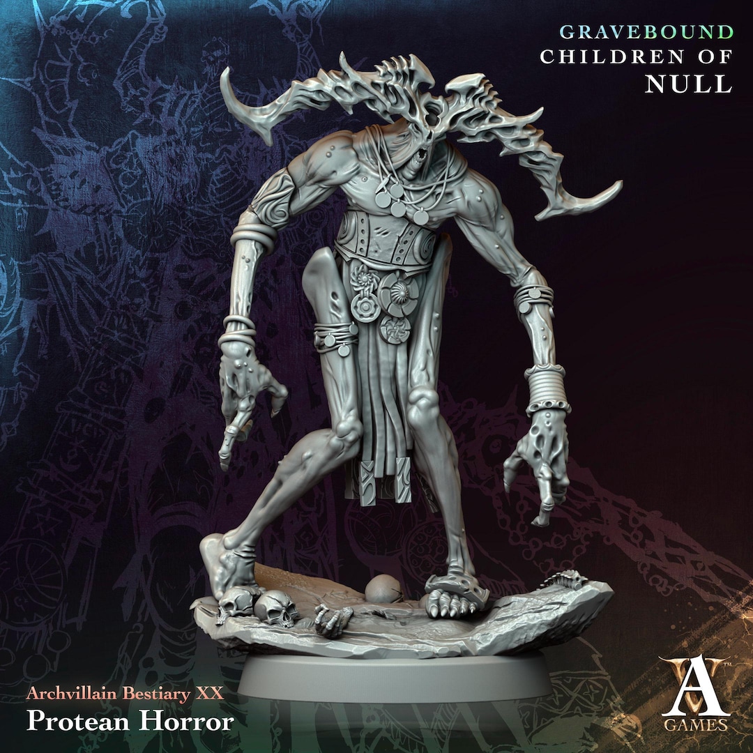 Protean Horror 3D Printed Miniature - Dark Fantasy Creature - Tabletop ...