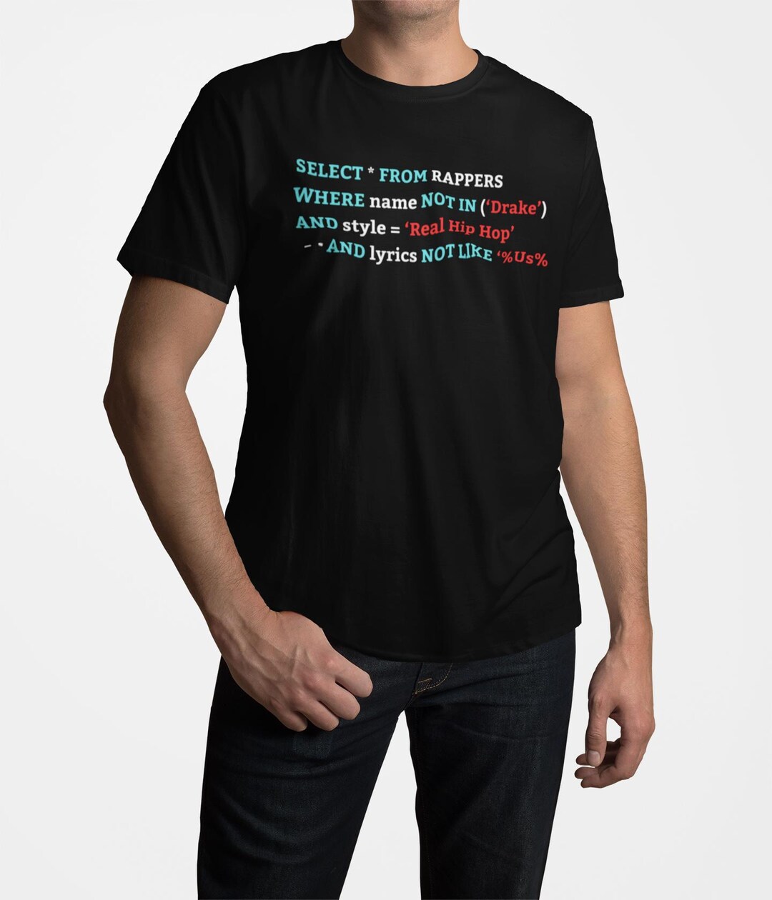 SQL Programmer Shirt, Funny Rapper Parody Tee, Coding Humor Casual Wear ...