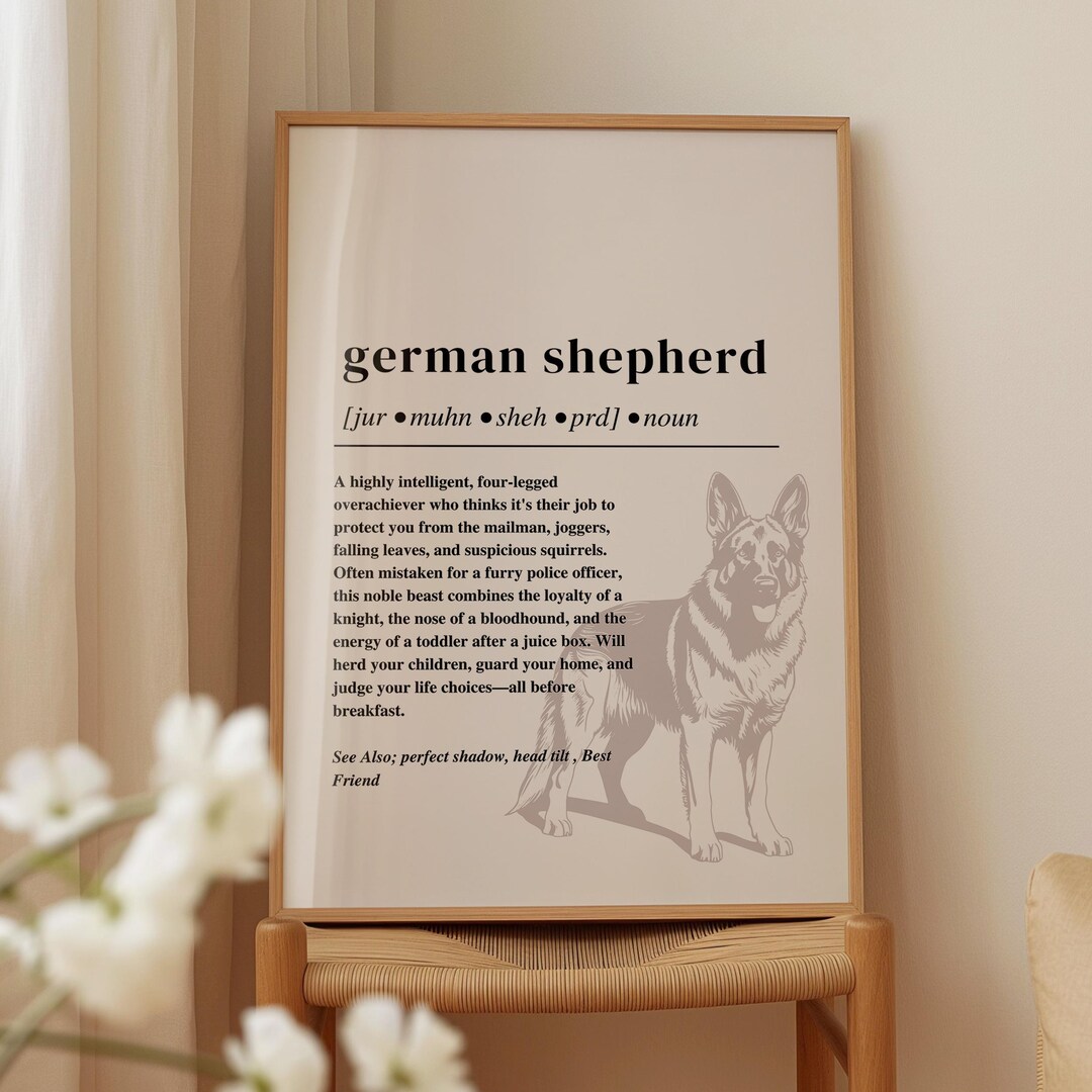 German Shepherd Definition Print – Dog Lover Gift – German Shepherd ...