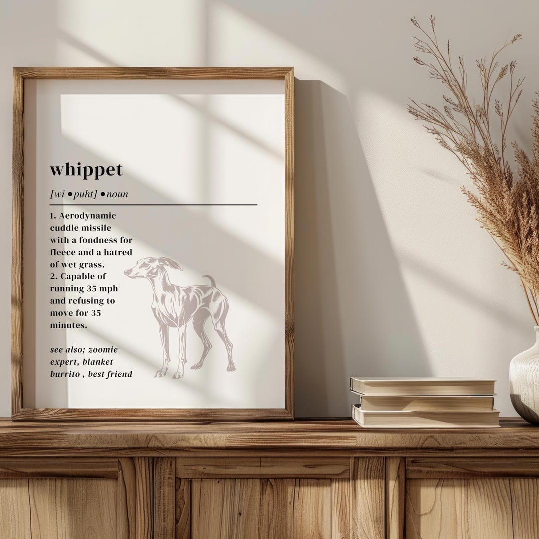 Funny [whippet / Italian Greyhound] Definition Wall Art | Digital Dog ...