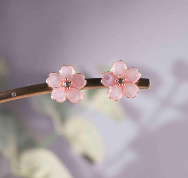 Handmade Sakura Earrings,cherry Blossom Earrings,kawaii Earrings,floral ...