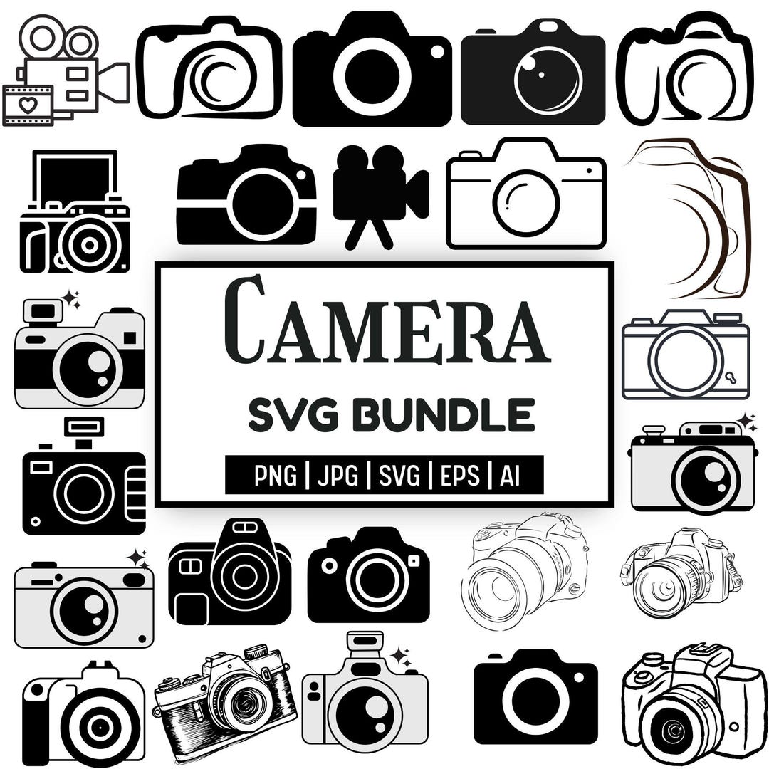 Camera Svg Bundle, Camera Png Bundle, Camera Clipart, Camera Svg Cut ...