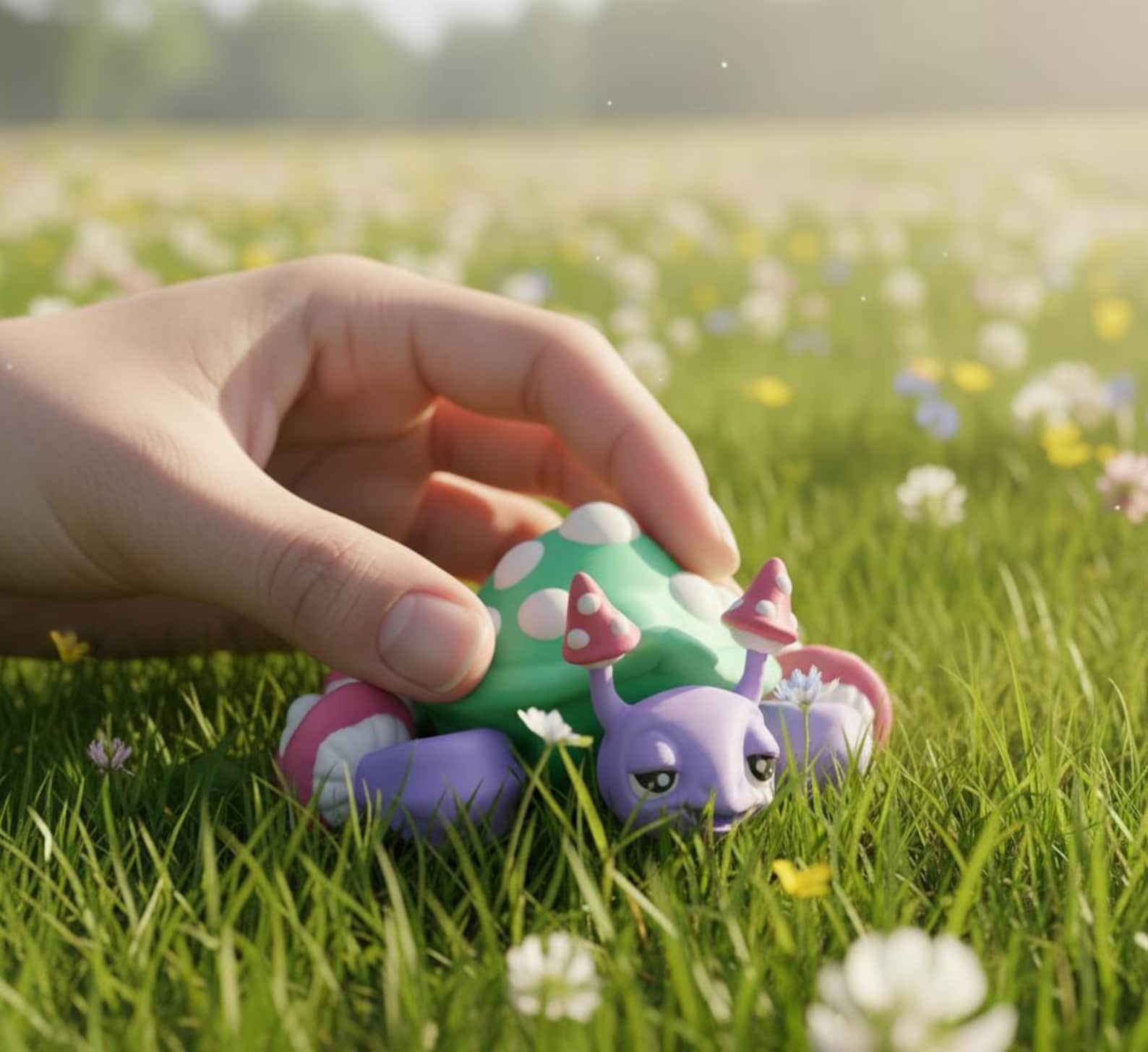 Flexible Articulated Mushroom Turtle 3D Model STL File – Cute Kawaii ...