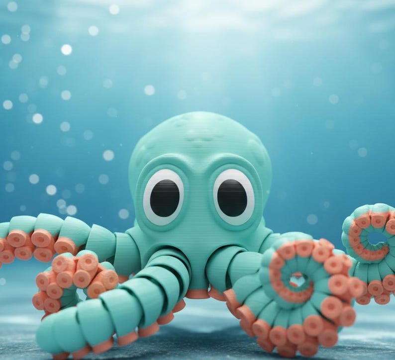 Articulated Cute Octopus STL File for 3D Printing, STL Print Files ...