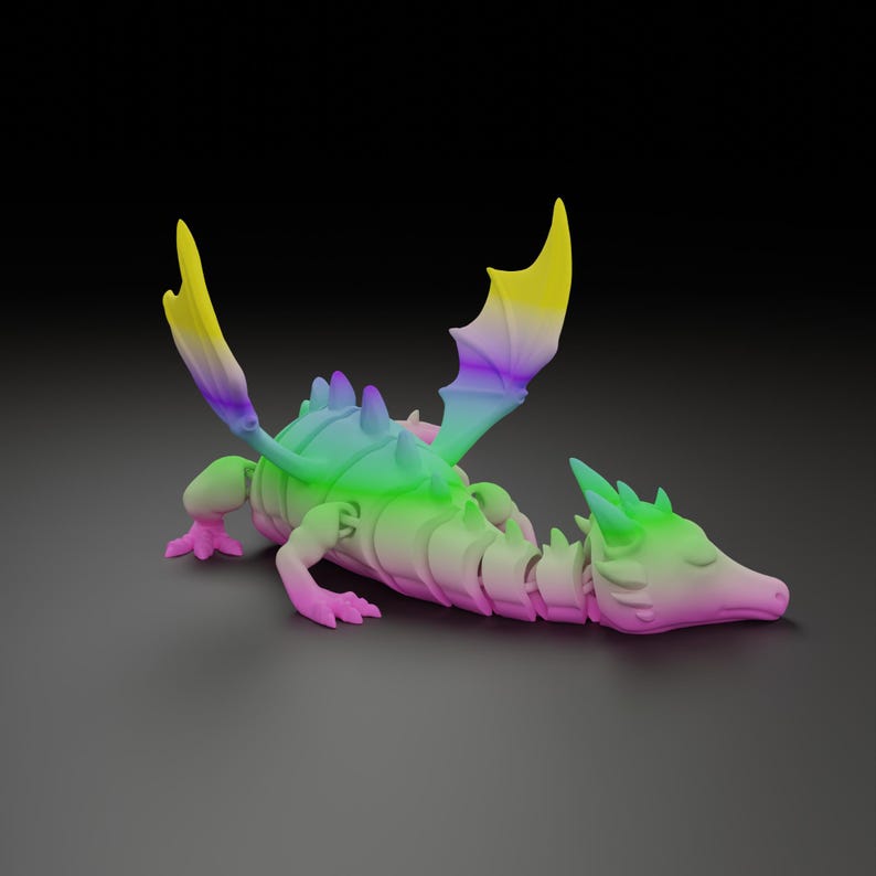 Articulated Flexi Dragon STL | Poseable 3D Printed Toy | Fantasy ...