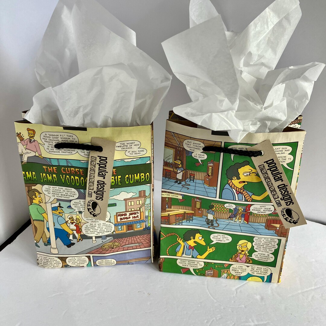 2 Simpsons Comic Book Gift Bags - Etsy