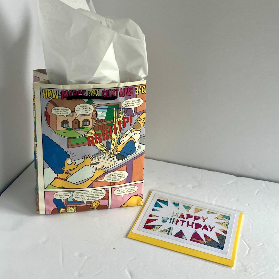 Simpsons Comic Book Gift Bag and Greeting Card - Etsy