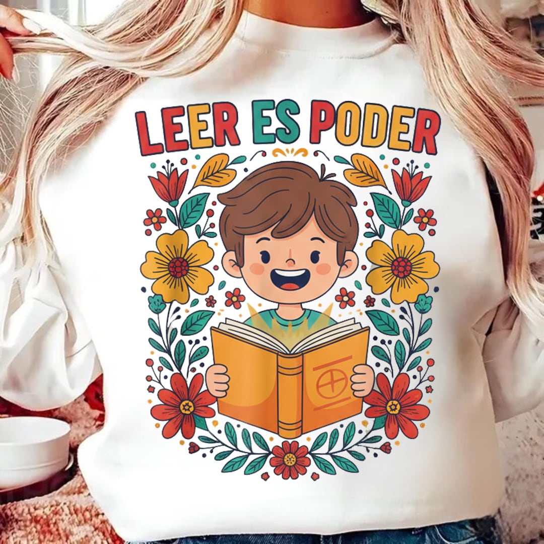Leer Es Poder PNG: Spanish Teacher Gift, Literacy Clipart (digital ...