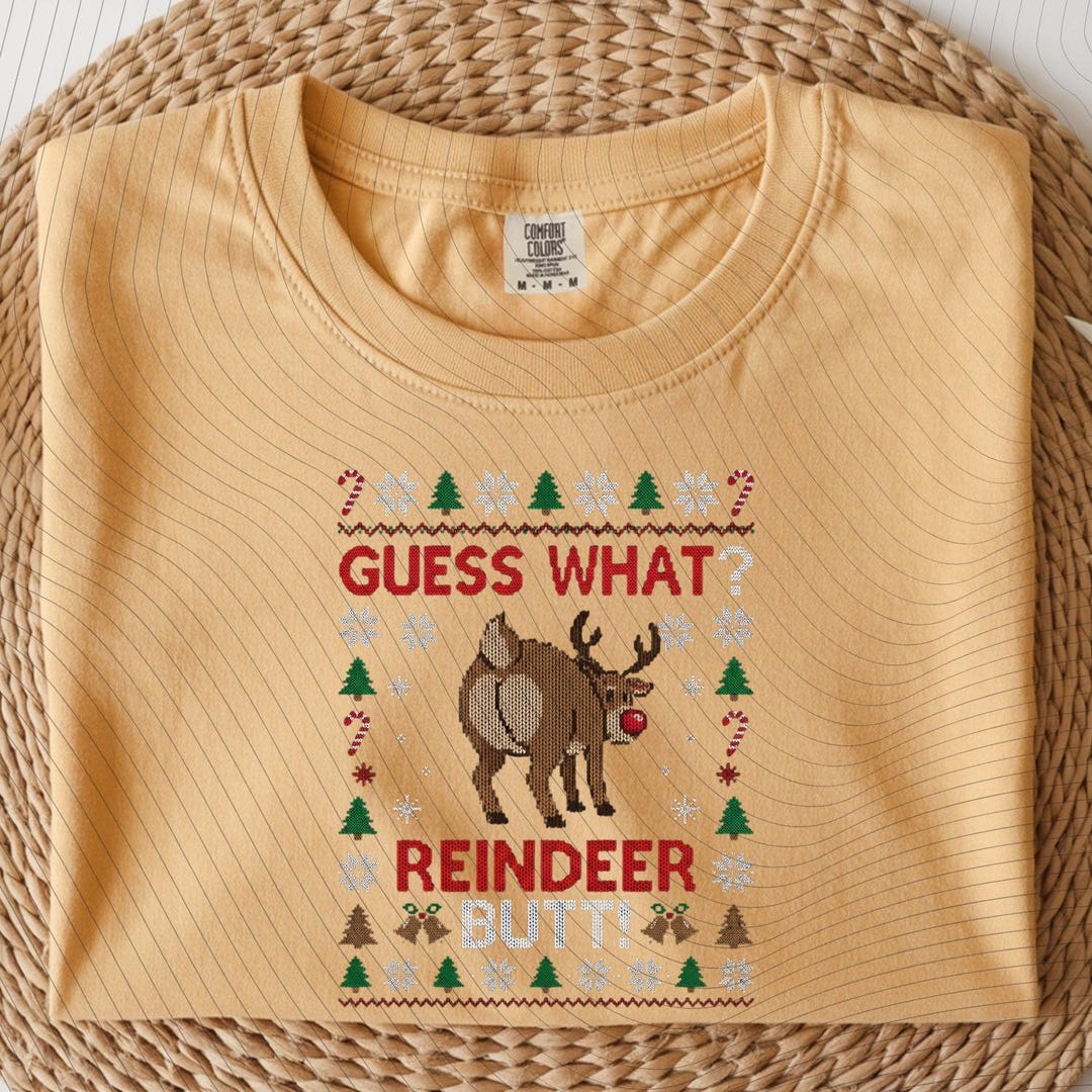 Funny Christmas PNG: Guess What Reindeer Butt Design (digital Download ...