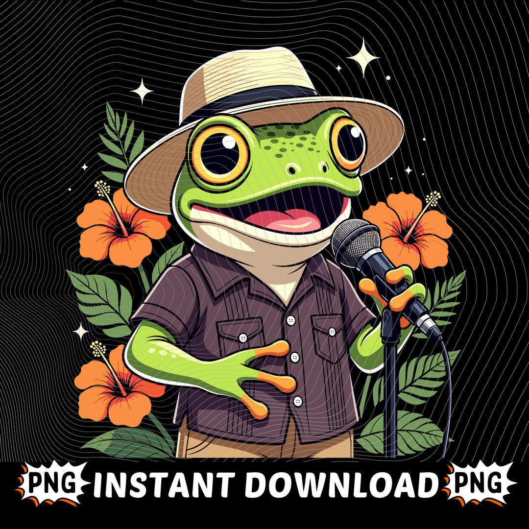 Coqui Frog Singing PNG, Funny Tropical Puerto Rican Frog Karaoke Shirt ...