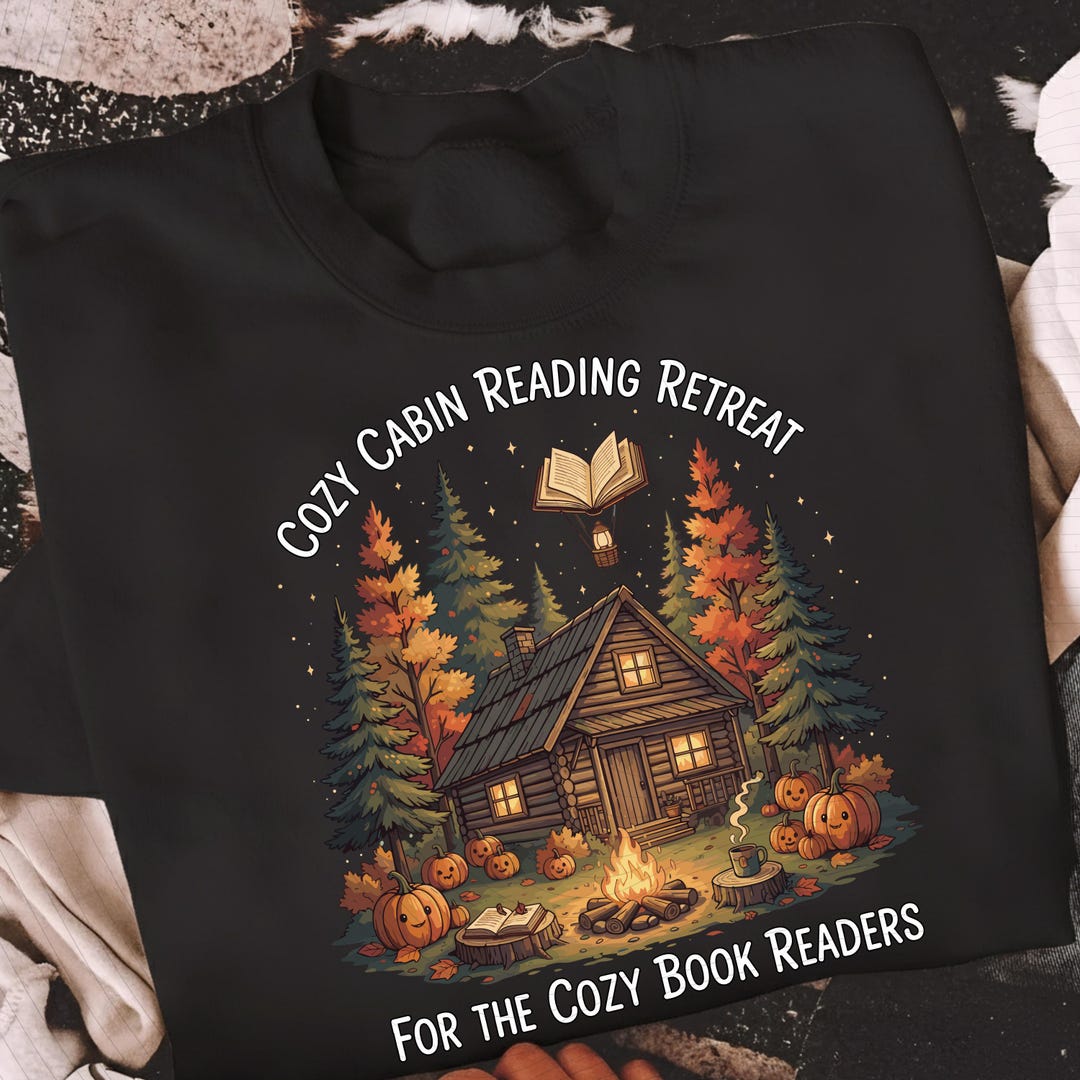 Cozy Cabin Reading Retreat Png, Fall Bookish Png, Autumn Cozy Readers ...