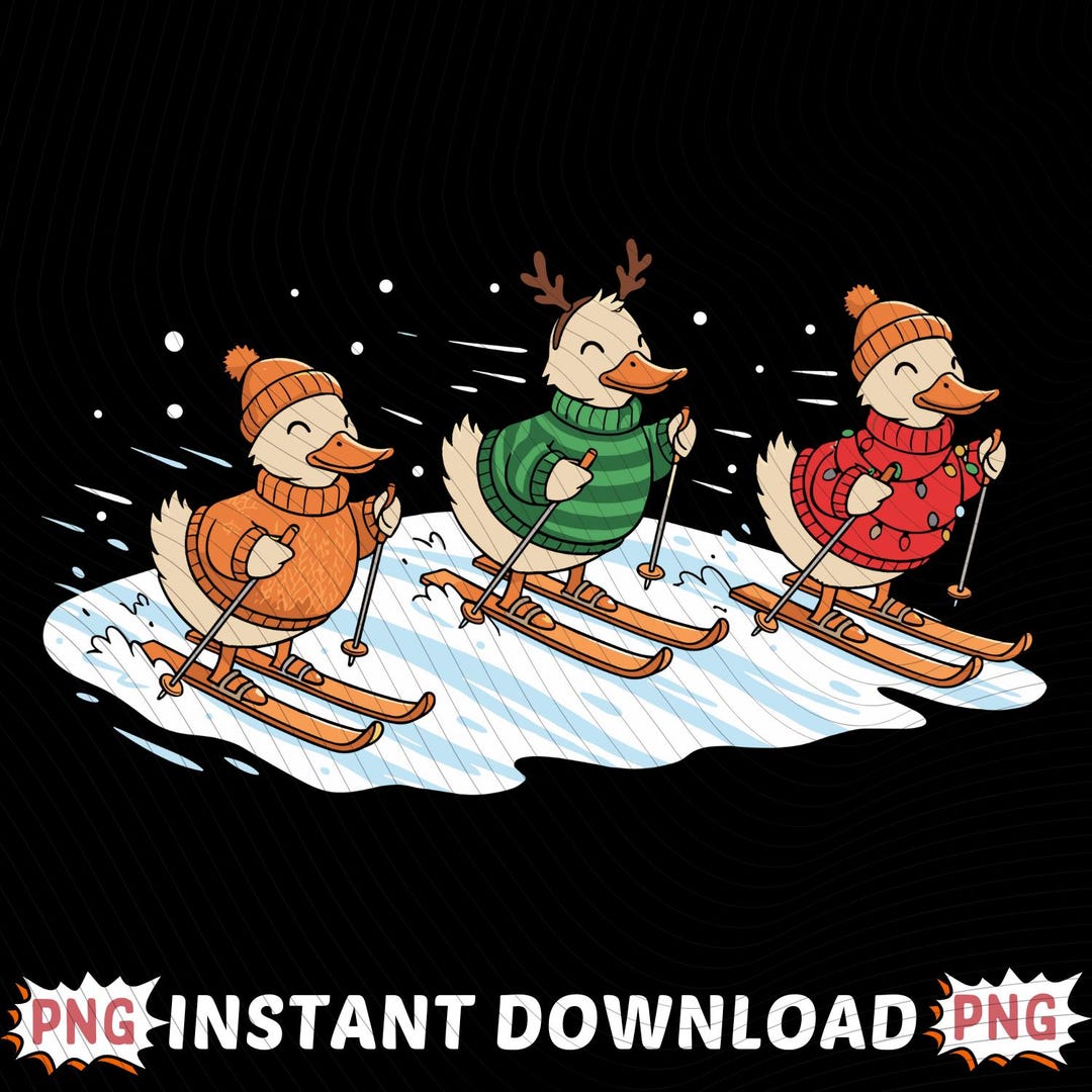 Christmas Skiing Goose PNG: Funny Winter Ski Lover Design (digital ...