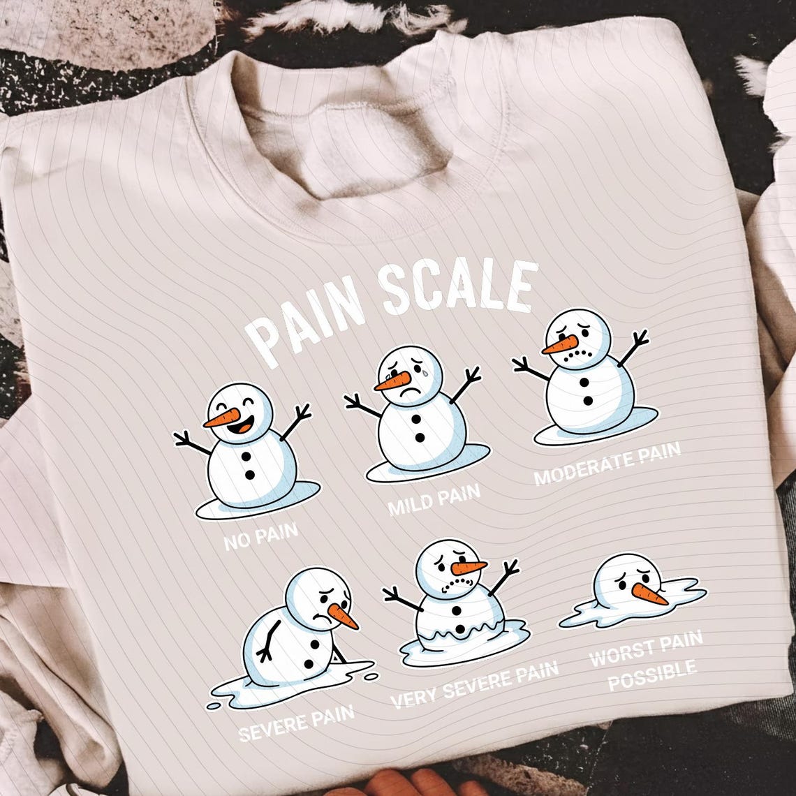 Pain Scale Snowman PNG, Funny Nurse Christmas Sublimation Design ...