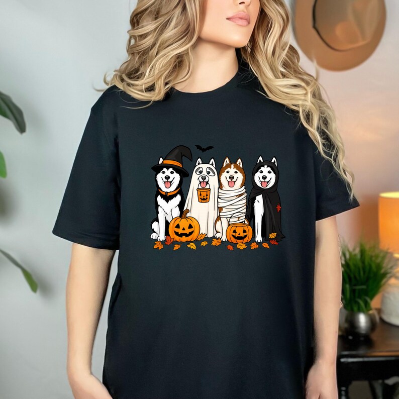 Husky Halloween PNG | Cute Dogs Spooky Season | Ghost Mummy Vampire ...
