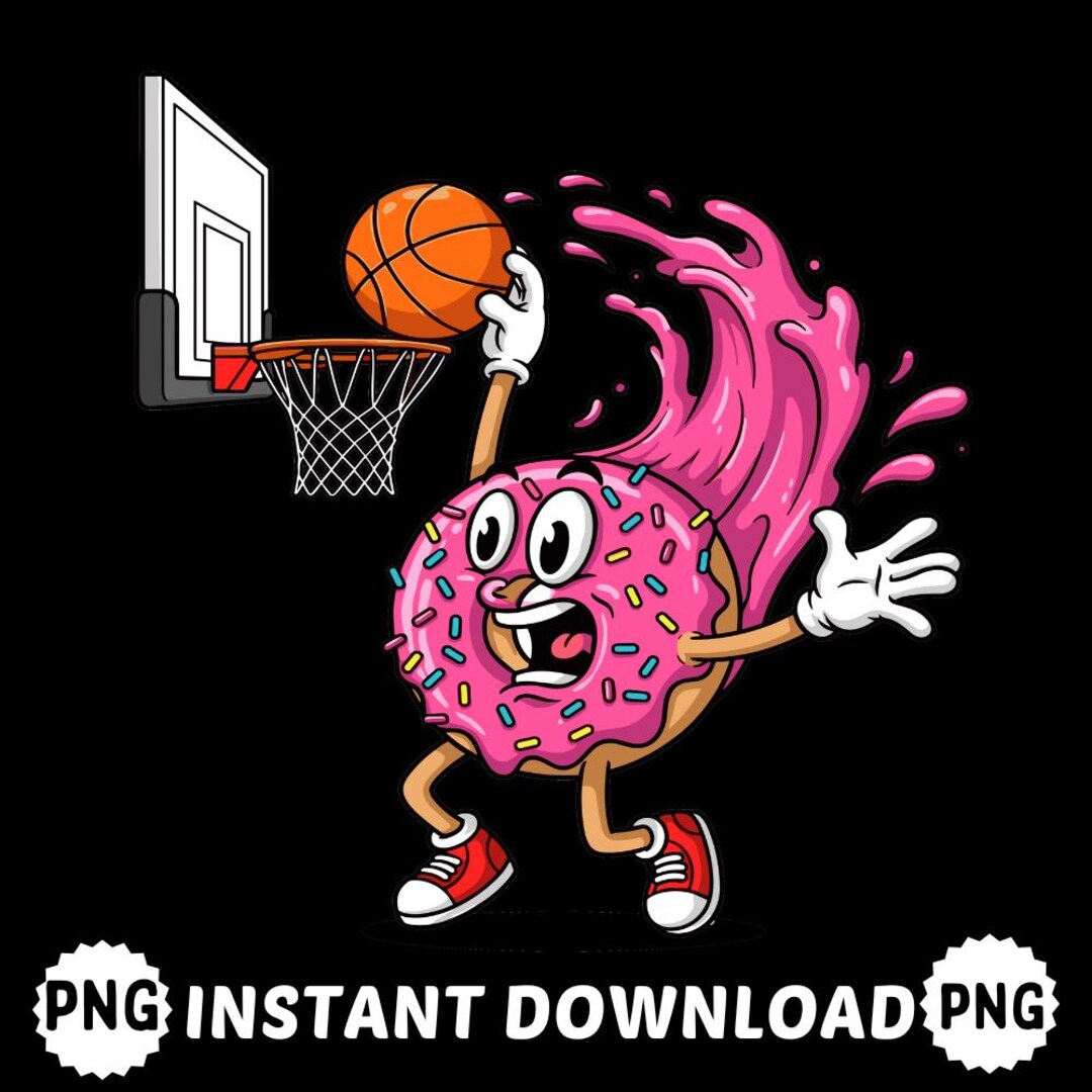 Donut Dunking Basketball PNG, Funny Doughnut Sports Champ Design ...