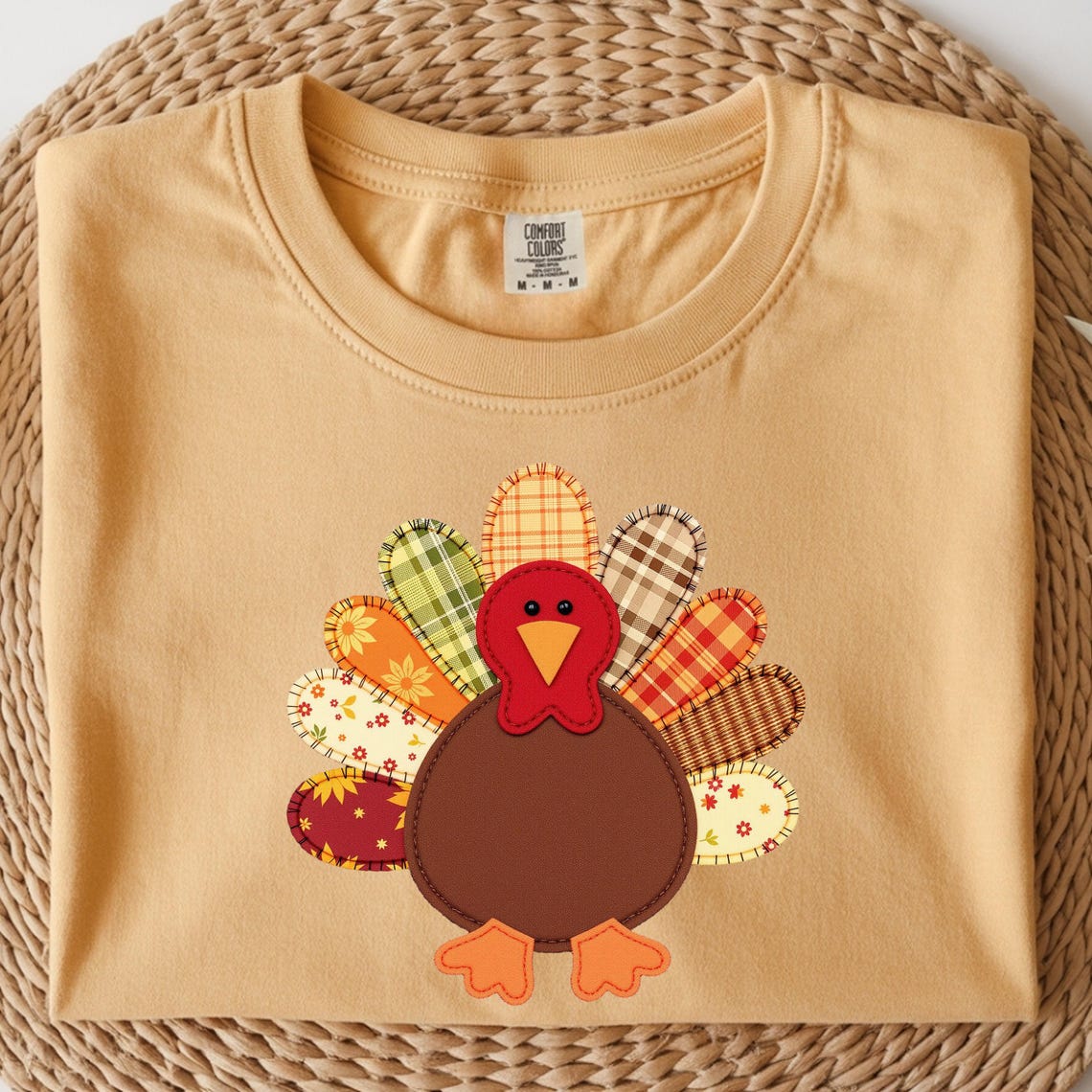 Patchwork Turkey PNG, Quilted Thanksgiving Turkey Clipart, Fall Harvest ...