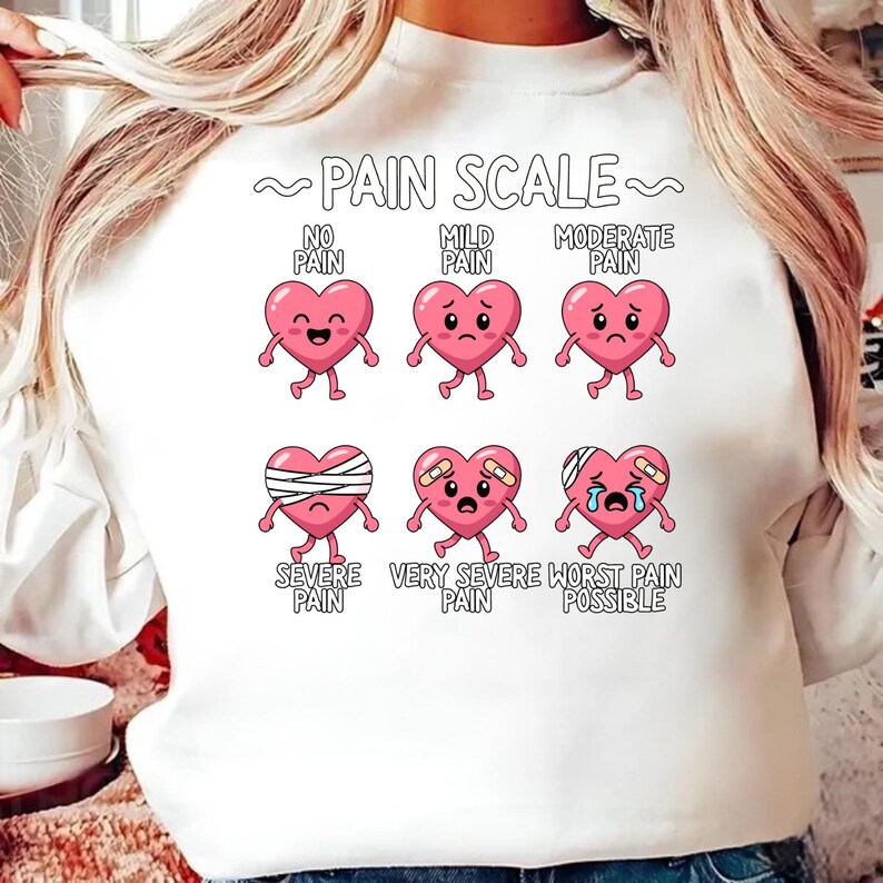 Pain Scale Chart PNG, Nurse Valentine's Day Png, Chronic Pain Level ...