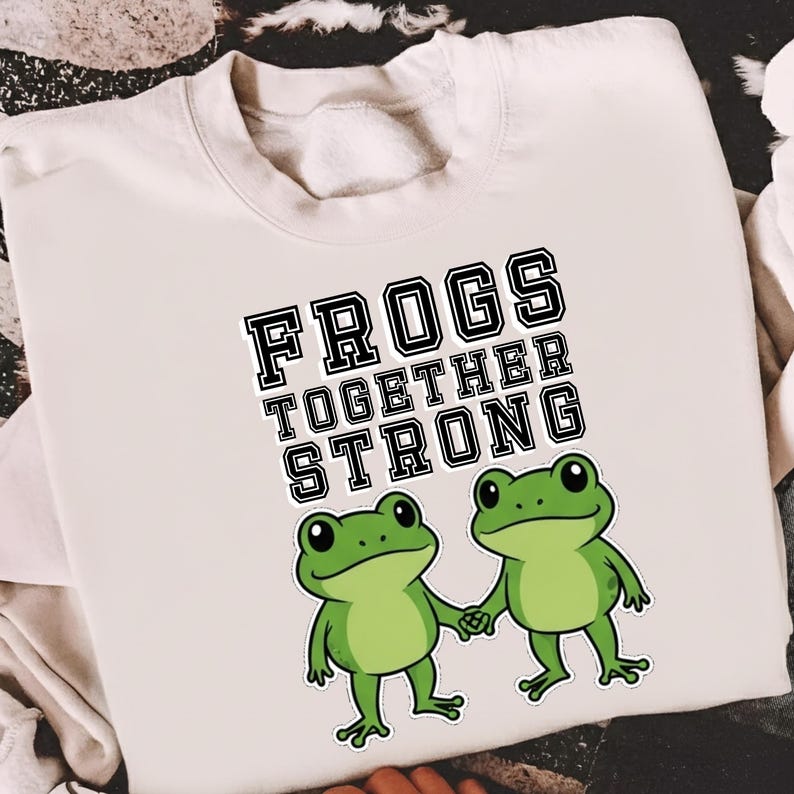Frogs Together Strong PNG, Cute Frog Friendship, Unity Frogs Design ...