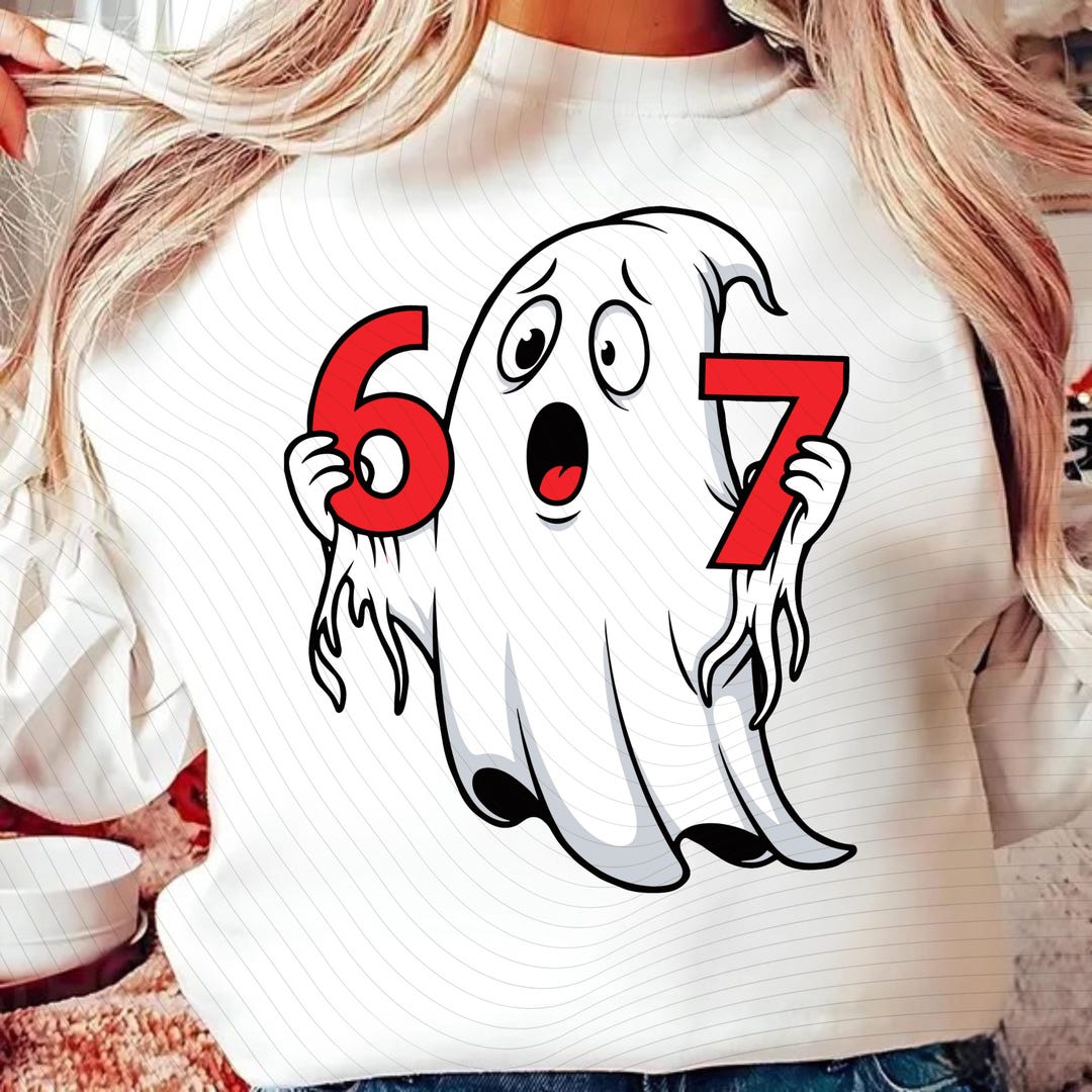Cute Ghost 67 PNG, Funny Halloween Ghost, Spooky Season Numbers ...