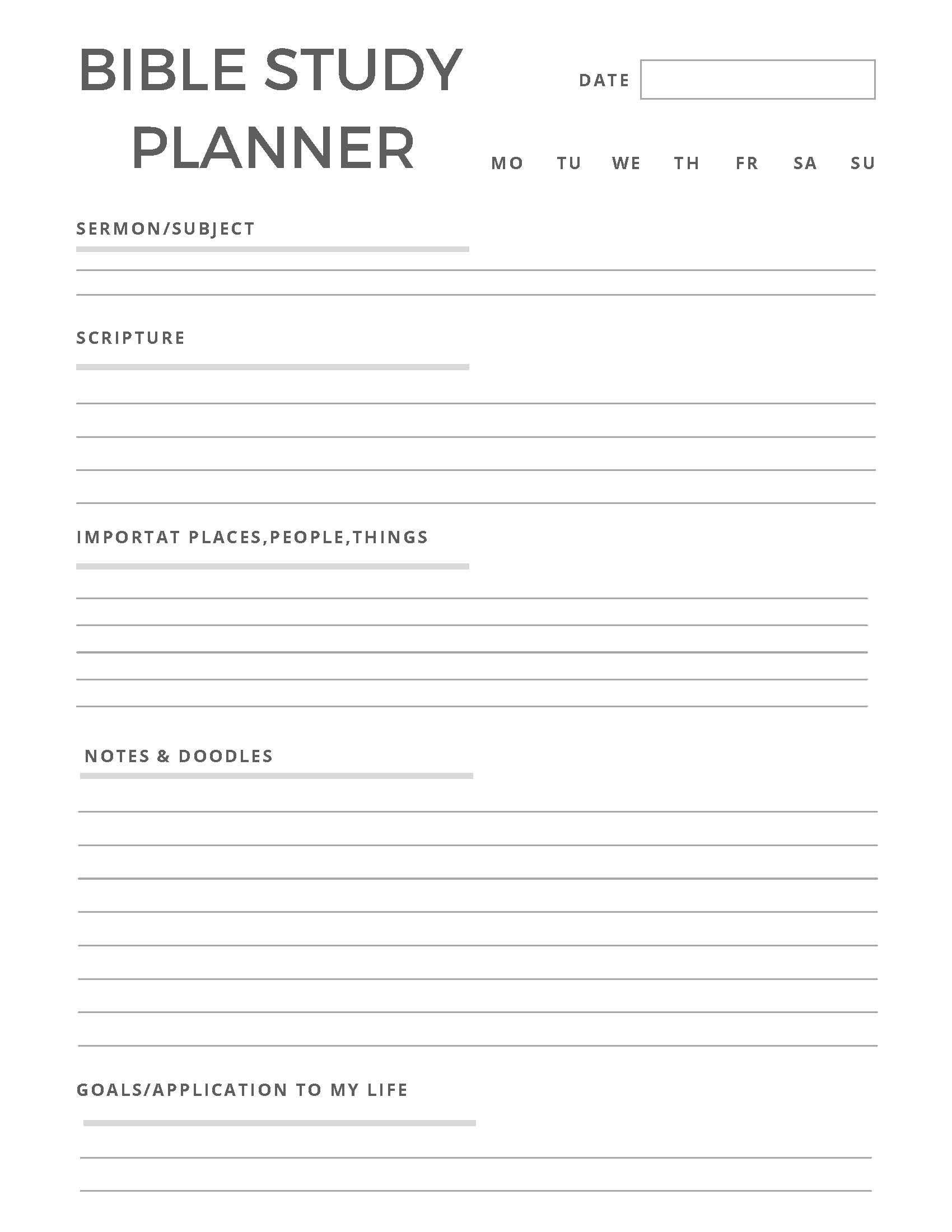 Bible, Study, Planner, Journal, Template, Downloadable, Digital - Etsy