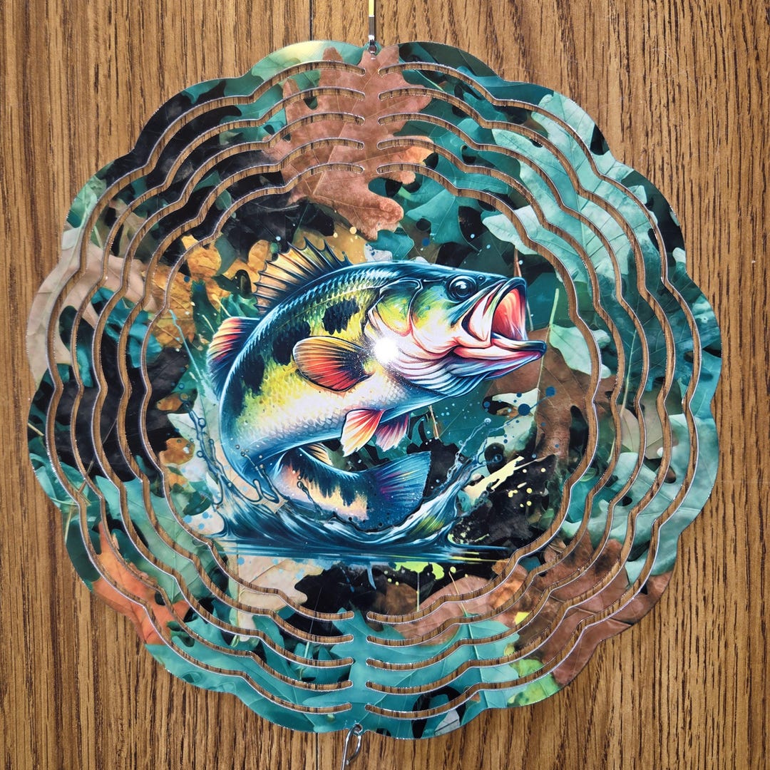 8" Bass Fish Wind Spinner - Etsy