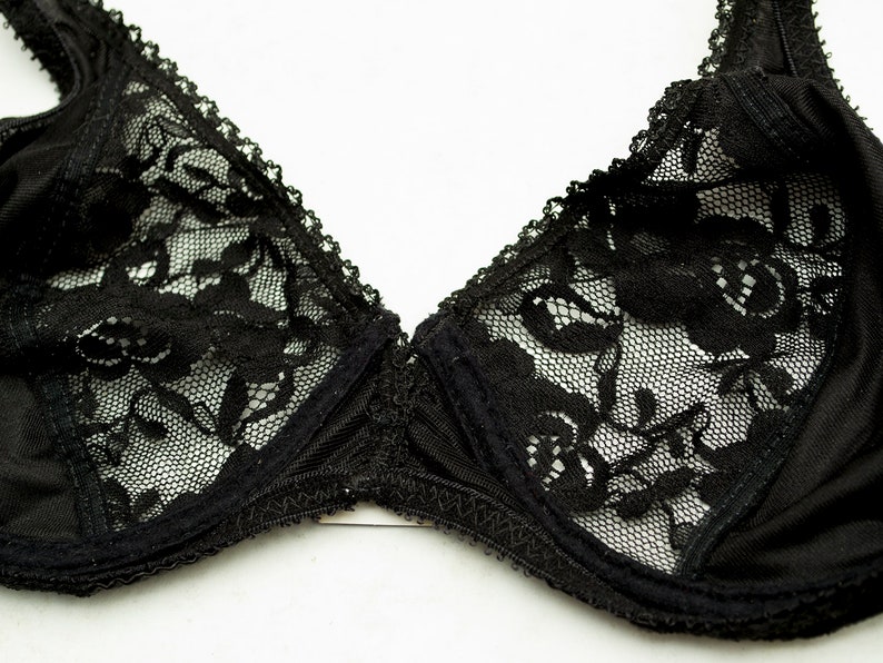 Black bra lace dead stock Vintage 90s | Etsy