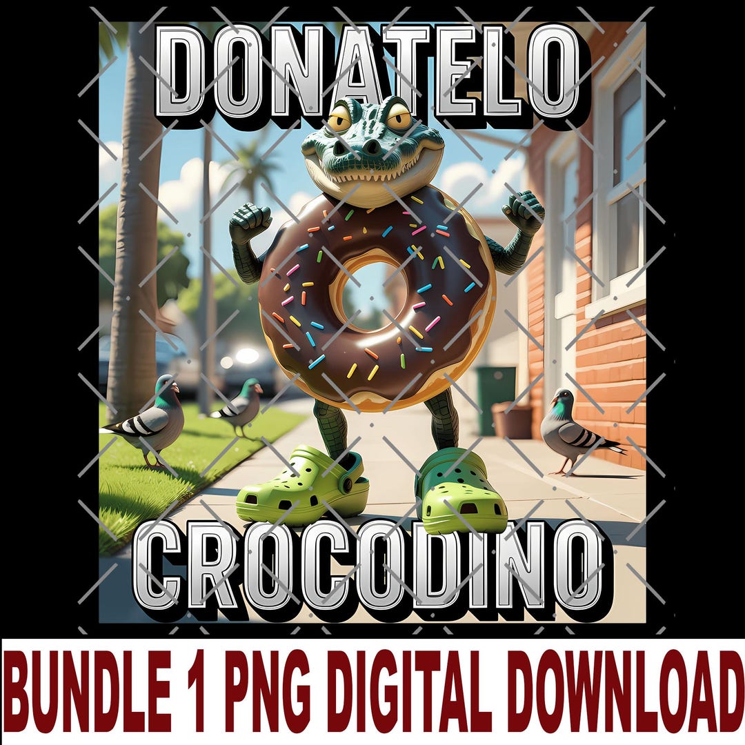 Italian Brainrot Donatelo Crocodino Png, Funny Donut Crocodile Meme ...