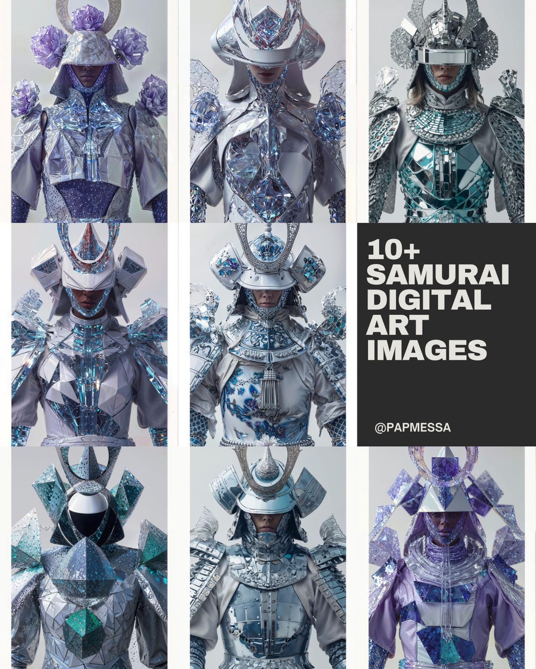 AI Art Samurai Pack | Digital Print | Printable Download - Etsy