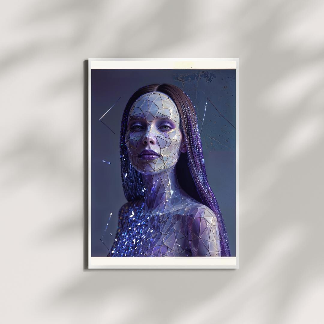 Celestia Prism: Mosaic Cyber Mask Art Print | Digital Print | Printable ...