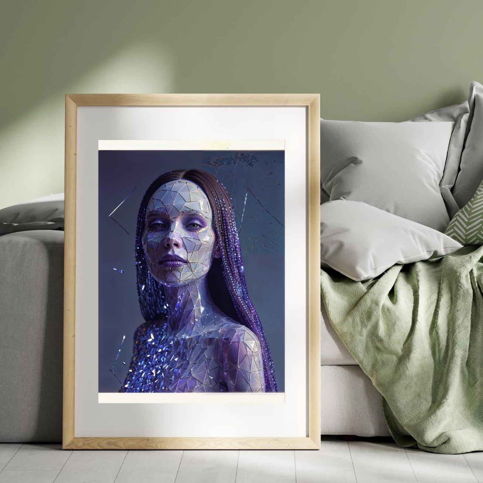 Celestia Prism: Mosaic Cyber Mask Art Print | Digital Print | Printable ...