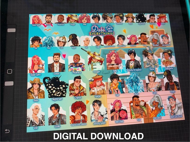 Date Everything GUESS WHO?! Series 1 Digital Download - Etsy