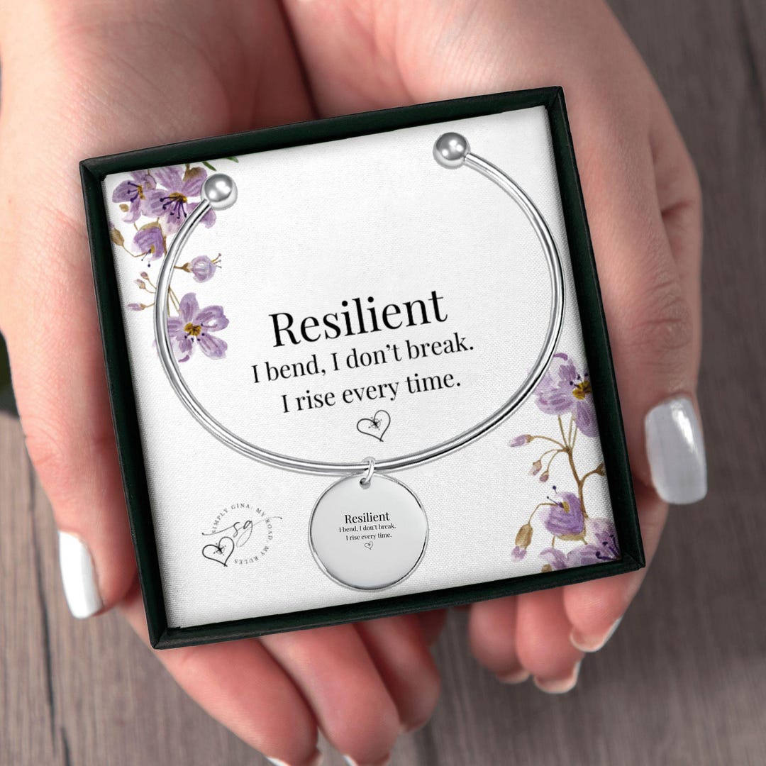 Resilient Affirmation Bangle – Healing Jewelry for Mental Strength ...