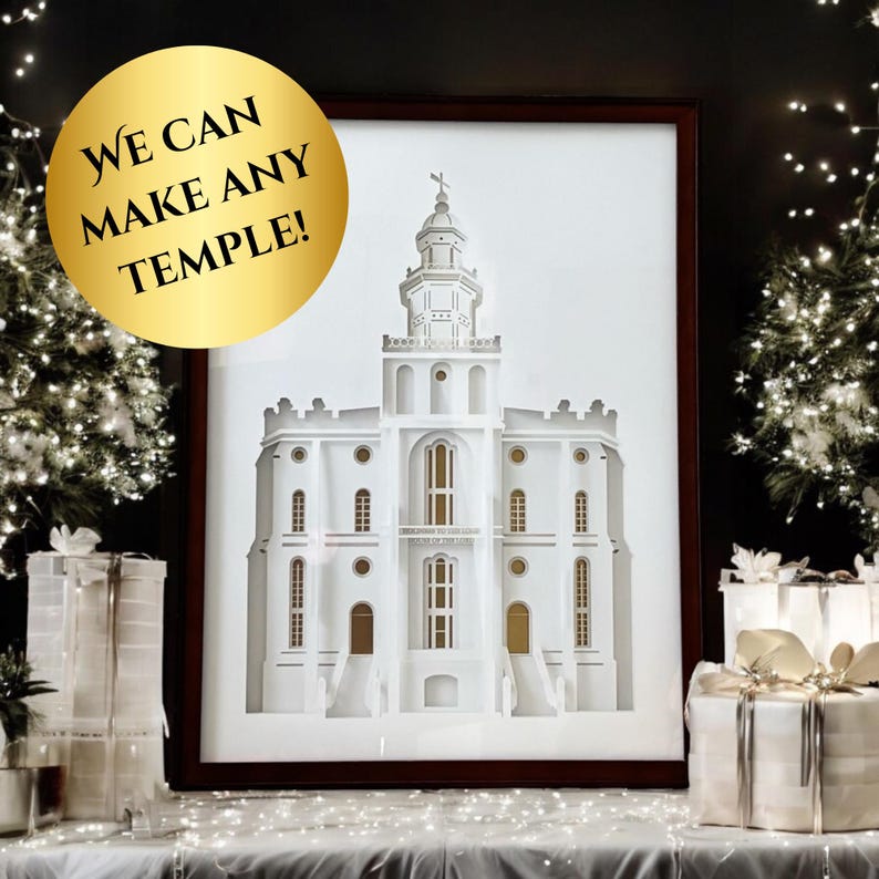 LDS Paper Temple Art of Your Choice - Etsy