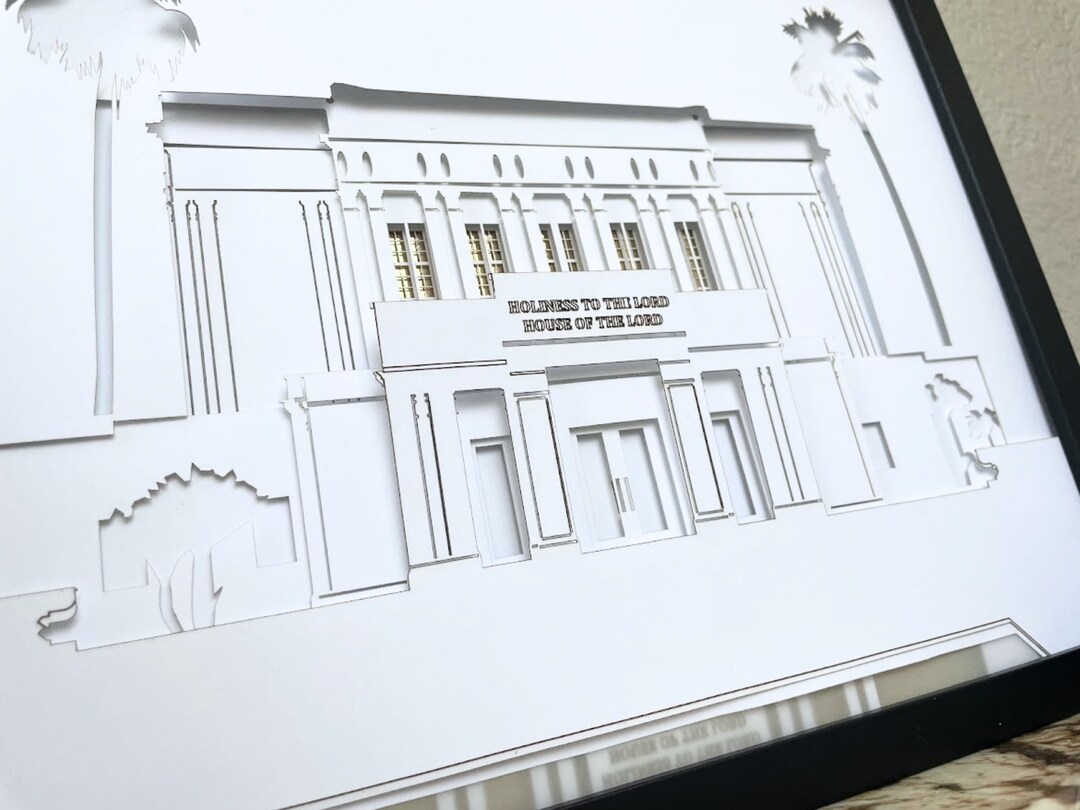 Mesa Temple Art | Laser Cut Temple | Paper Cut Mesa AZ Temple | Unique ...