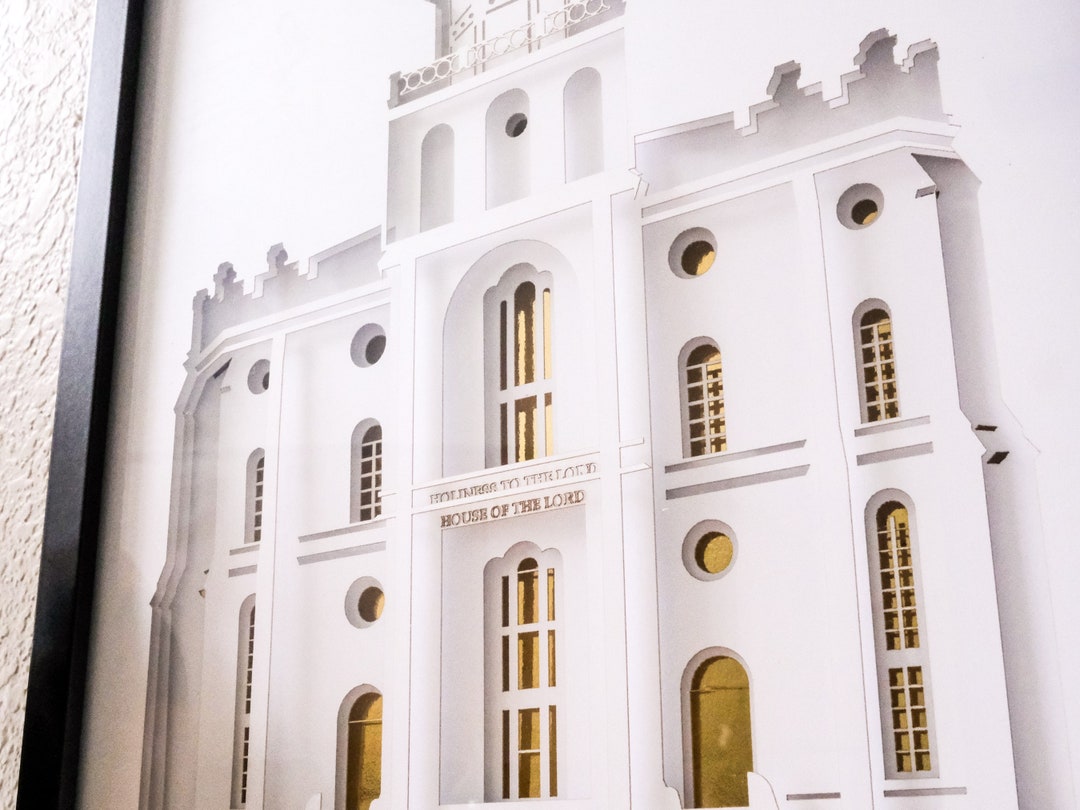 LARGE St. George Temple Art Laser Cut Temple Paper Cut St. George, UT ...