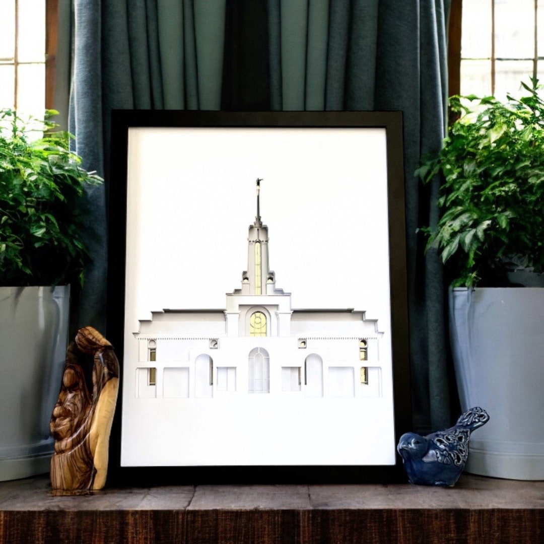 Mt. Timpanogos Temple Art | Paper Cut Temple | Paper Cut Mt. Timpanogos ...
