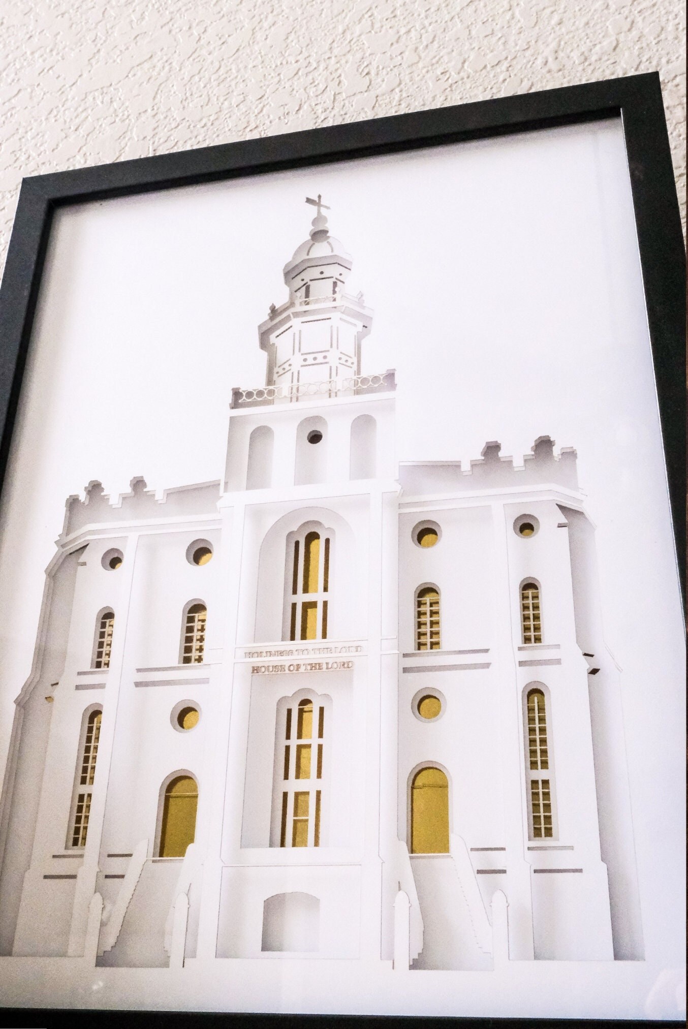 LARGE St. George Temple Art Laser Cut Temple Paper Cut St. George, UT ...