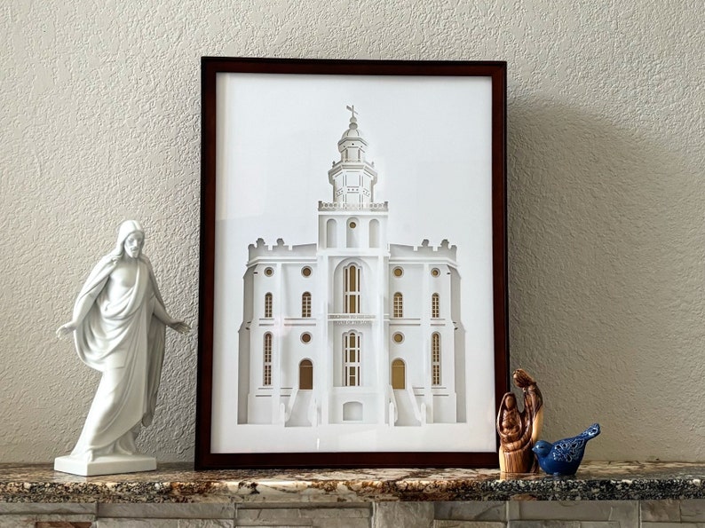 Wedding Temple Art Shadow Box Temples Minimalist Design Temple Custom ...