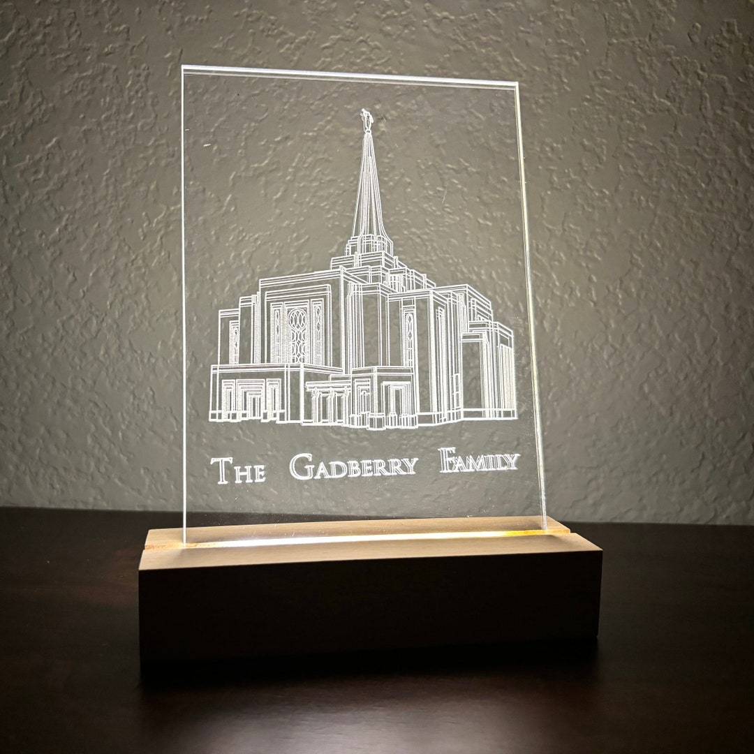 Temple Night Light | 5"x7" LDS Temple Light | Clear Acrylic Temple ...