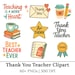 Teacher Thank You Clipart Bundle: Doodle Art, Stickers (PNG & JPEG ...