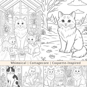 Printable Cat Coloring Pages Bundle, 40 Whimsical and Cute Kitten ...