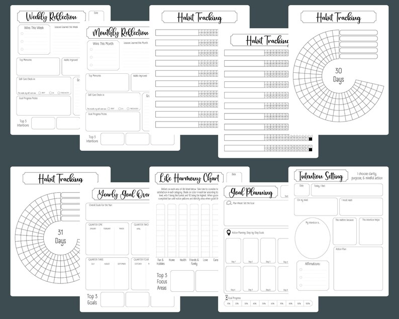 Printable Vision Board Kit | Minimalist Printable Vision Board Template ...