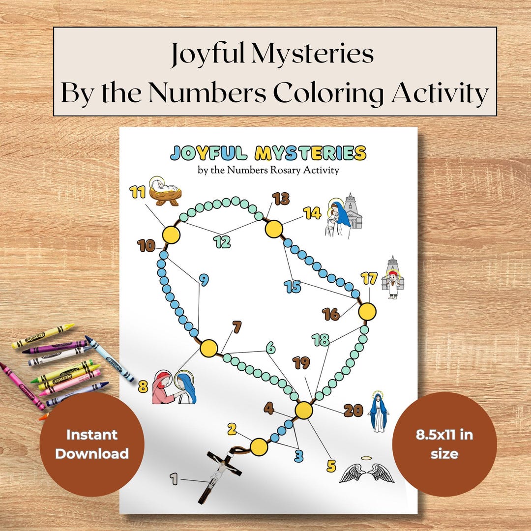 Rosary by the Numbers Coloring Activity | Sunday School Activity ...