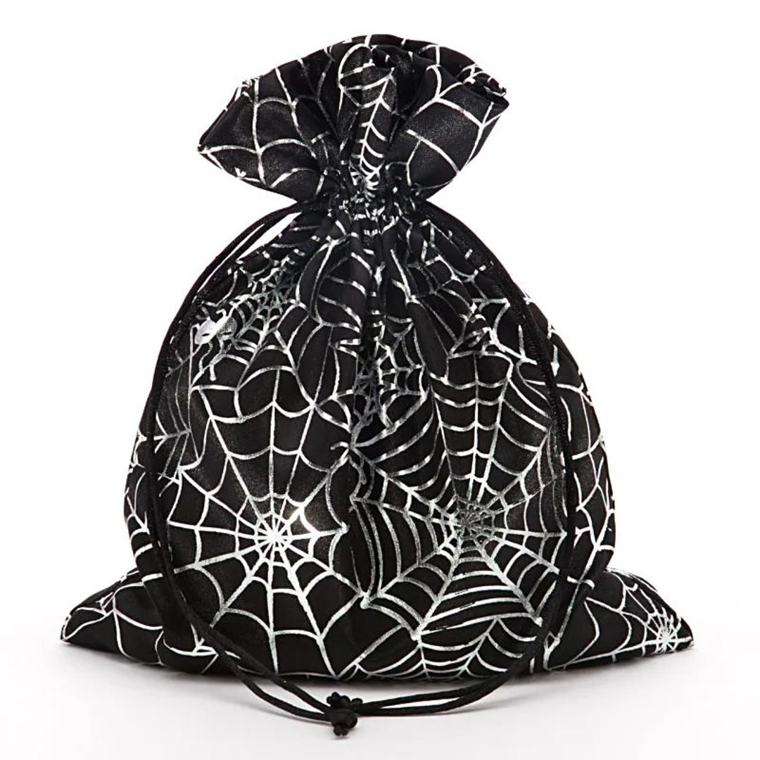 8x10 Inch BLACK and SILVER HALLOWEEN Spider Web Satin Bags - Etsy