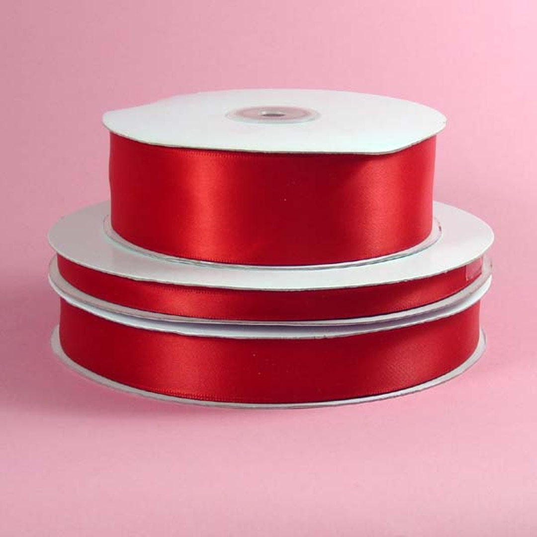 1/4" RED Double Faced Satin Ribbon - Weddings, Crafts, Gifts and Much ...